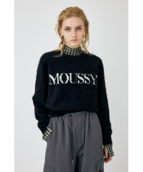 MOUSSY（マウジー）の「【ZOZO・一部店舗限定】SHAGGY MOUSSY LOGO KNIT / シャギーマウジーロゴニット（ニット/セーター）」 - WEAR