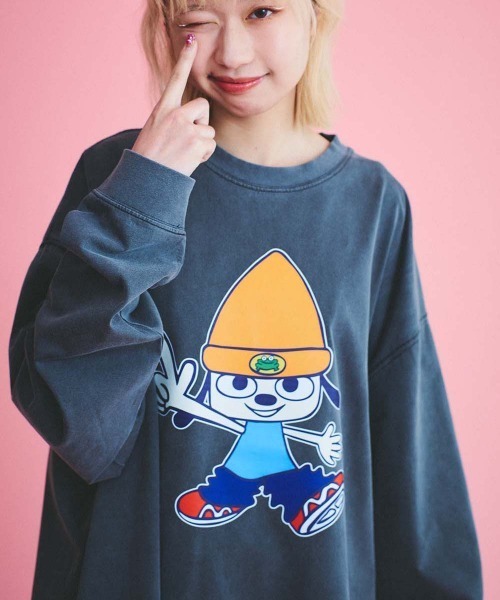 【セール】『PaRappa the Rapper/パラッパラッパー』PPピグメントピースサインロンTEE（Tシャツ/カットソー）｜SILVER ...