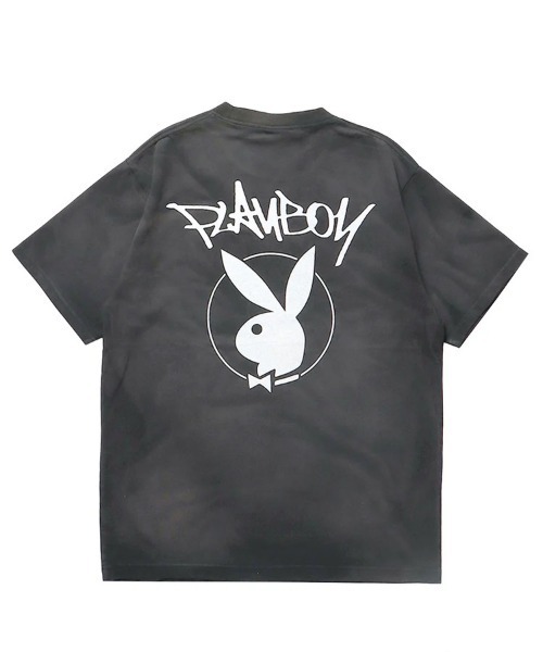 【セール】【SEQUENZ】PLAYBOY×Sequenz フェード加工 90s ヴィンテージ Tシャツ グラフィティ プリント 半袖 ブラック（Tシャツ/カットソー）｜SEQUENZ（シーク ...