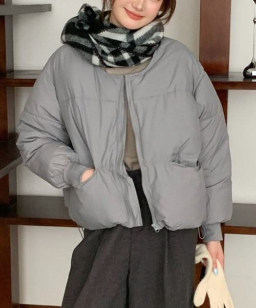 Aelina（エリナ）の「クルーネックショートジャケット（ノーカラーコート）」 - WEAR