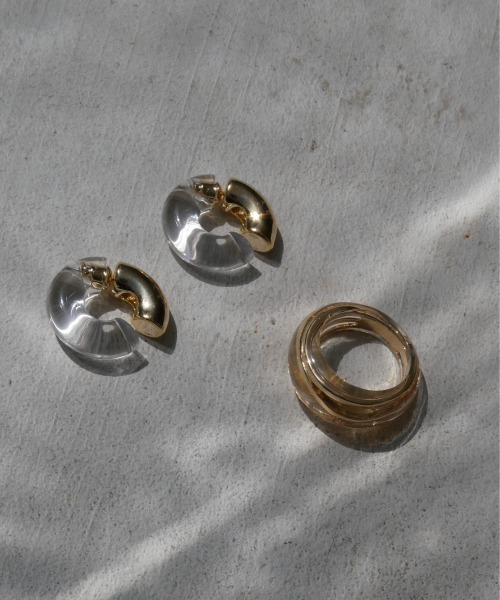 TRUNC 88（トランクエイティーエイト）の「Clear Gold Combi Pierce（ピアス（両耳用））」 - WEAR