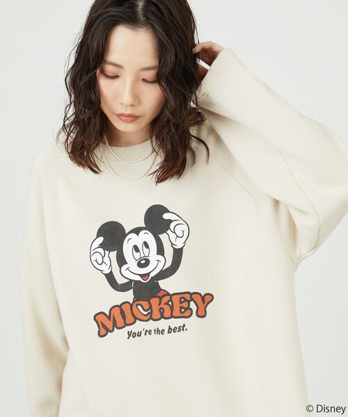 FREAK'S STORE（フリークスストア）の「限定展開 Disney/ディズニー 別注/Mickey/ウォッシュ加工ラグランスウェット ...