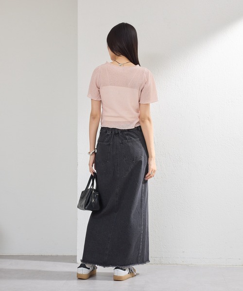 Kastane（カスタネ）の「【前後2WAY】シャーリング半袖Tee（Tシャツ/カットソー）」 - WEAR