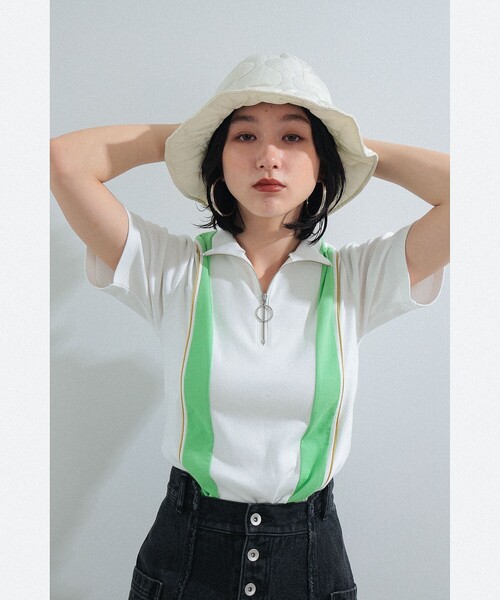 Ray BEAMS（レイビームス）の「Ray BEAMS / サイクリング ハーフジップ ハイネック Tシャツ（Tシャツ/カットソー）」 - WEAR