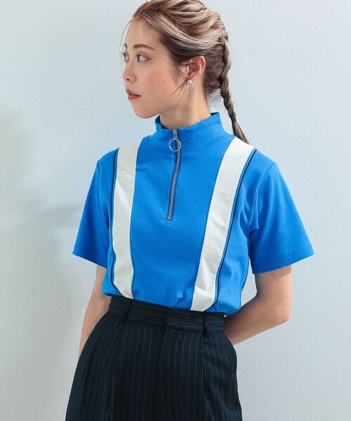 Ray BEAMS（レイビームス）の「Ray BEAMS / サイクリング ハーフジップ ハイネック Tシャツ（Tシャツ/カットソー）」 - WEAR