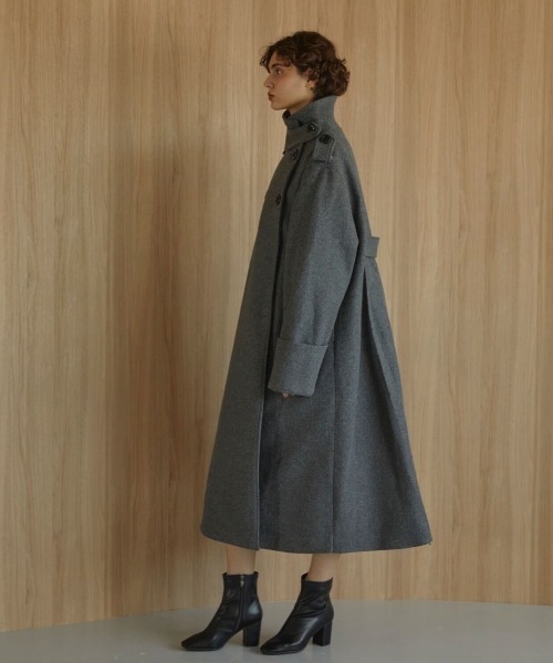 MIRO AMURETTE（ミロアミュレット）の「stand collar tuck coat/スタンドカラータックコート（ステンカラーコート）」 - WEAR