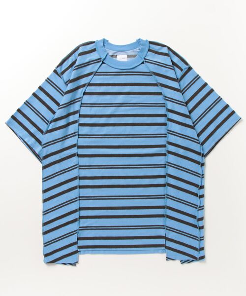 Name.（ネーム）の「INSIDE OUT MULTI STRIPES H/S POCKET TEE（Tシャツ/カットソー）」 - WEAR
