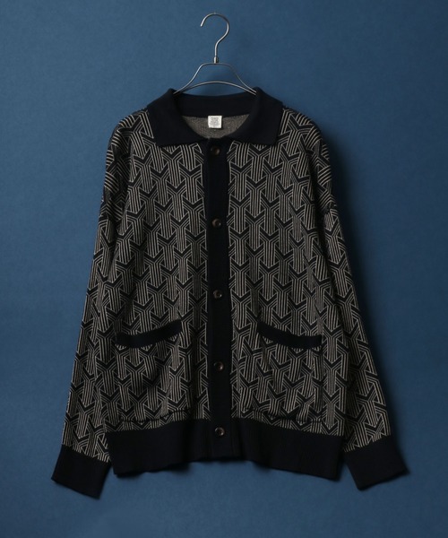 ANPAS（アンパス）の「Total Pattern Jacquard Knit Shirt/総柄 ジャガード ニットシャツ カーディガン ...