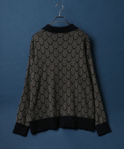 ANPAS（アンパス）の「Total Pattern Jacquard Knit Shirt/総柄 ジャガード ニットシャツ カーディガン ...