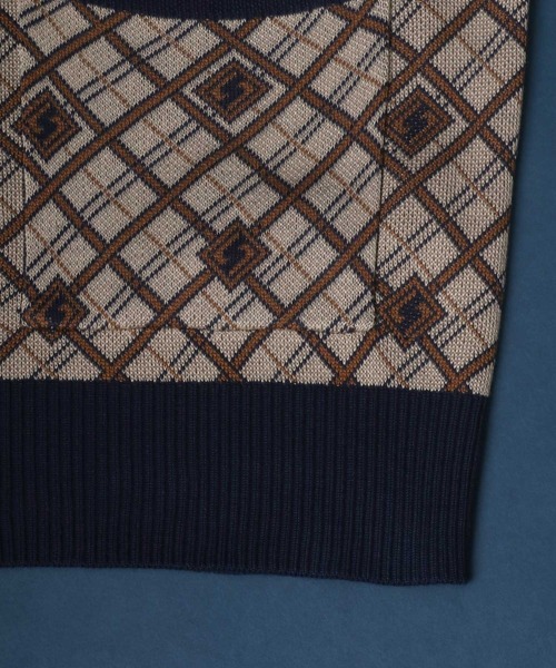 ANPAS（アンパス）の「Total Pattern Jacquard Knit Shirt/総柄 ジャガード ニットシャツ カーディガン ...