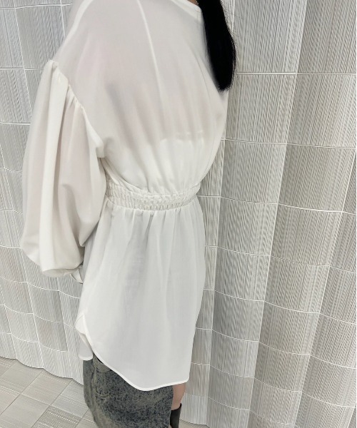 Ameri（アメリ）の「LINGERIE MOTIF SHIRRING SHIRT（シャツ/ブラウス）」 - WEAR