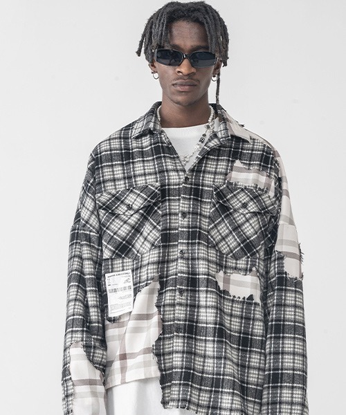 HARSH AND CRUEL（ハーシュアンドクルーエル）の「【Harsh and Cruel】Damage Wool Check Shits ...