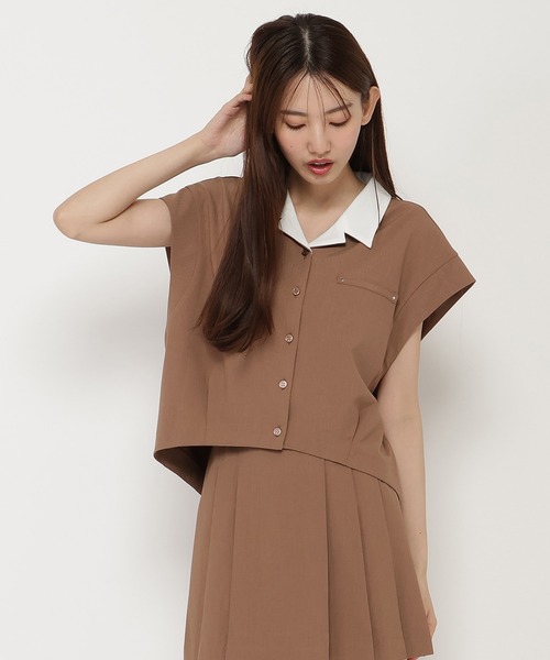 【セットアップ着用可能】キャップスリーブクレリックオープンカラーシャツ（シャツ/ブラウス）｜REDYAZEL（レディアゼル）のファッション通販 ...