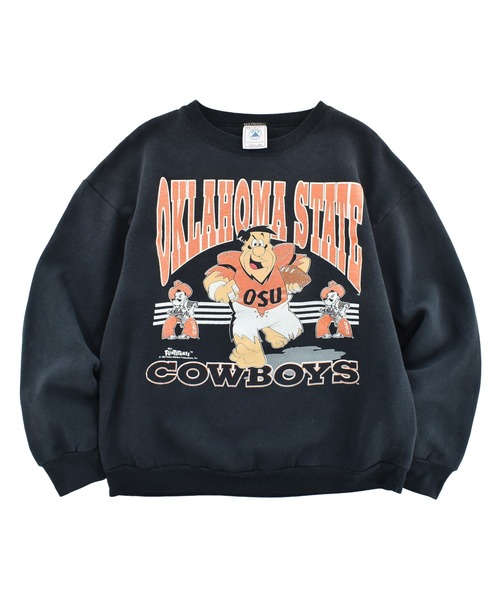 【USED】90's DELTA “OKLAHOMA STATE COWBOYS × THE FLINTSTONE” スウェット（スウェット ...