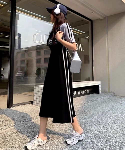 GEMEDA（ジェメダ）の「配色サイドスリットワンピース（ワンピース）」 - WEAR