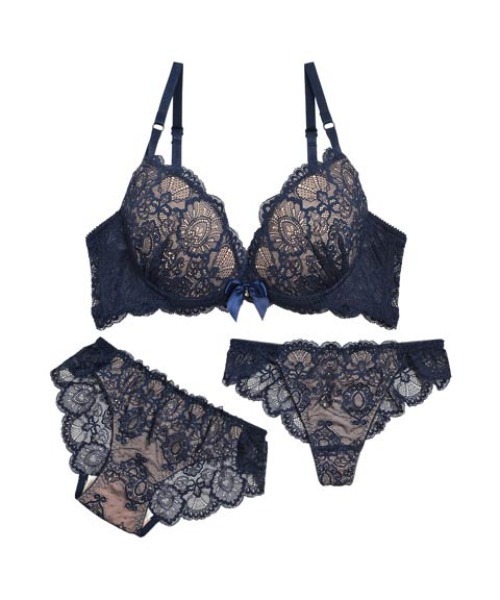 DRW（ドロー）の「【売上No.1獲得】【B65-F75サイズ】2種類のショーツ付き！まるで素肌のようなヌーディブラ＆フルバックショーツ＆Tバックセット（ブラ&ショーツ）」 - WEAR