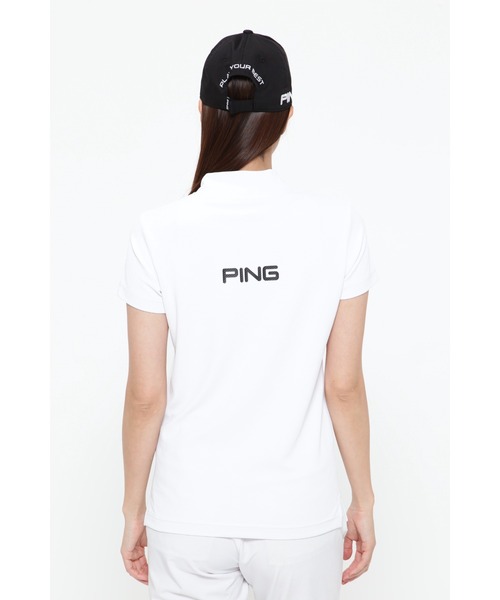 PING（ピン）の「【PING APPAREL】ダイア柄ストレッチメッシュ 半袖ハイネックカットソー ＜PERFORMANCE＞ (LADIES)（Tシャツ/カットソー）」 - WEAR