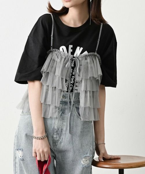 前後2WAYラメチュールビスチェ（キャミソール）｜SVEC（シュベック）のファッション通販 - ZOZOTOWN