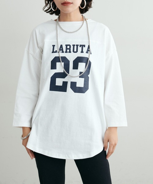 LARUTA（ラルータ）の「 7分袖ロゴT（Tシャツ/カットソー）」 - WEAR