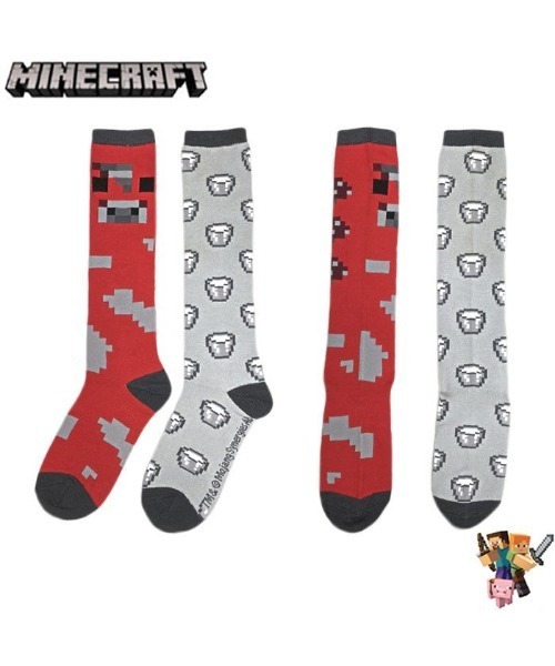 ability（アビリティ）の「Minecraft マインクラフト ソックス/ Knee Highs ムーシュルーム キノコ 牛乳 2 ...