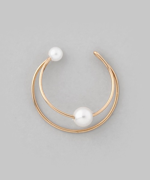 ANEMONE（アネモネ）の「パール×ダブルイヤーカフ[K14GF]（イヤーカフ）」 - WEAR