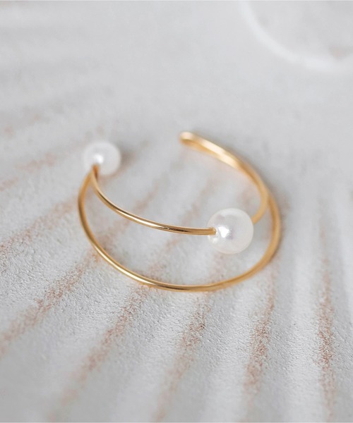 ANEMONE（アネモネ）の「パール×ダブルイヤーカフ[K14GF]（イヤーカフ）」 - WEAR