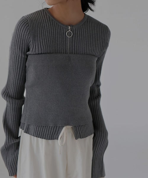 hellam（へラム）の「Wジップニットカーデ ビスチェセット（カーディガン/ボレロ）」 - WEAR