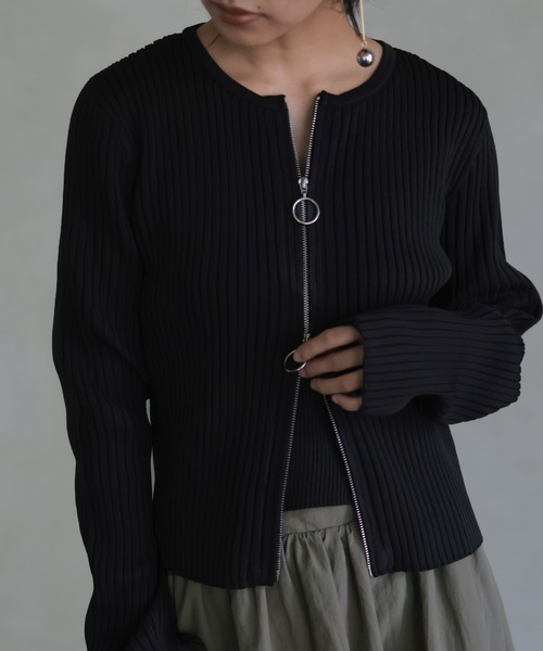 hellam（へラム）の「Wジップニットカーデ ビスチェセット（カーディガン/ボレロ）」 - WEAR