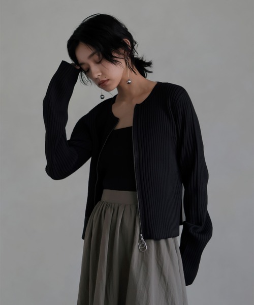 hellam（へラム）の「Wジップニットカーデ ビスチェセット（カーディガン/ボレロ）」 - WEAR