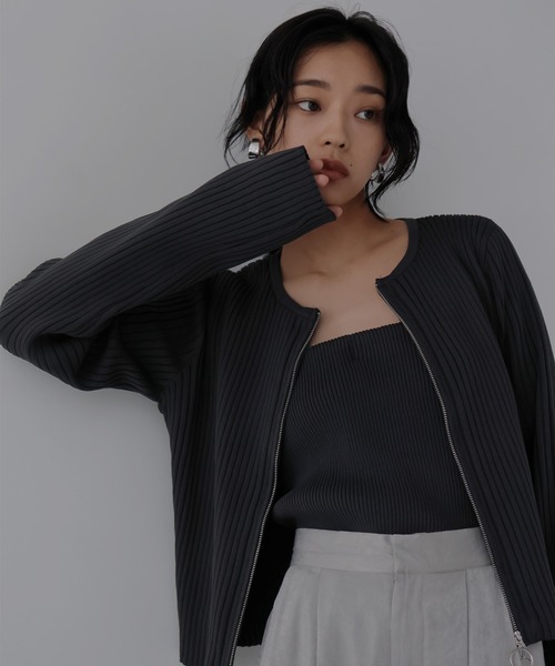 hellam（へラム）の「Wジップニットカーデ ビスチェセット（カーディガン/ボレロ）」 - WEAR