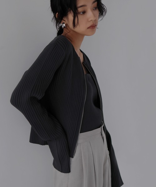 hellam（へラム）の「Wジップニットカーデ ビスチェセット（カーディガン/ボレロ）」 - WEAR