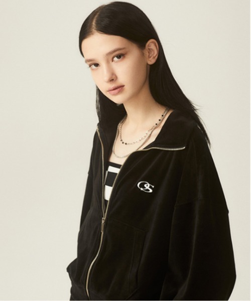 ODD STUDIO（オッドスタジオ）の「OS Logo velour Semi Crop Zip-Up（ジャージ）」 - WEAR