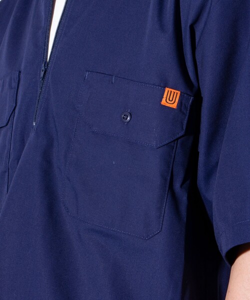 UNIVERSAL OVERALL（ユニバーサルオーバーオール）の「【限定展開】【UNIVERSAL OVERALL/ユニバーサルオーバーオール】 ハーフ ZIP SHIRTS 半袖シャツ ...