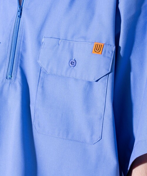 UNIVERSAL OVERALL（ユニバーサルオーバーオール）の「【限定展開】【UNIVERSAL OVERALL/ユニバーサルオーバーオール】 ハーフ ZIP SHIRTS 半袖シャツ ...