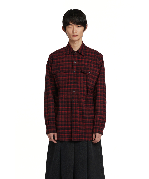 Pintuck Check Shirt_Red（シャツ/ブラウス）｜TRUNK PROJECT（トランクプロジェクト）のファッション通販 ...