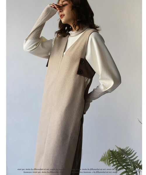 REAL CUBE（リアルキューブ）の「日本製2wayカットメルトンジャンパースカート（ジャンパースカート）」 - WEAR