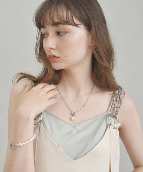 LHME（エルエイチエムイー）の「LHME ポイントパールチェーンネックレス/サージカルステンレス316L（金属アレルギー対応）（ネックレス）」 - WEAR