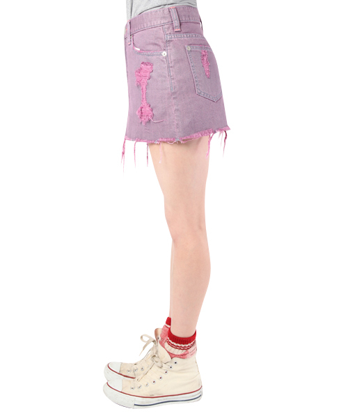 X Girl(エックスガール)の「frayed Jean Skirt(デニムスカート)」 Wear