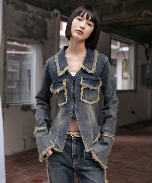 Vintage denim zip-up jacket（デニムジャケット）｜HIGH SCHOOL DISCO（ハイスクールディスコ）の ...