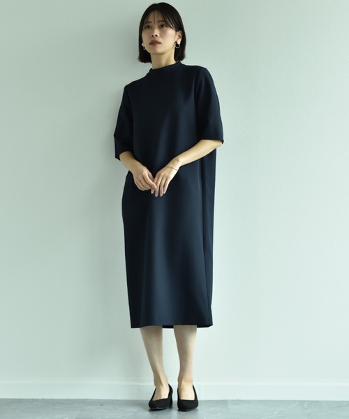 INTERPLANET（インタープラネット）の「【マシーンウォッシャブル】ダブルクロスBACKパール釦ワンピース（ワンピース）」 - WEAR