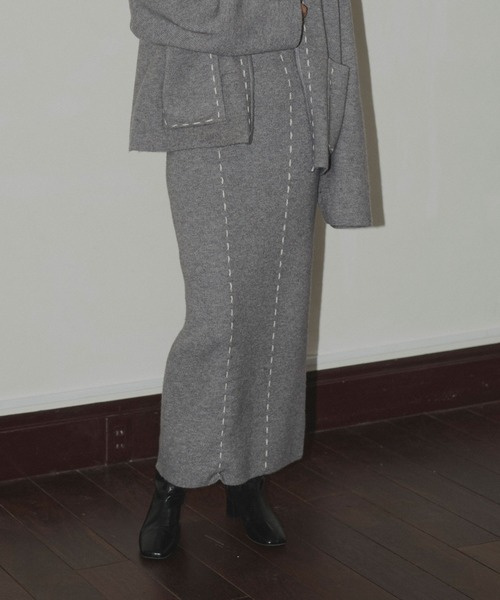 【セール】ハンドステッチニットスカート（スカート）｜hellam（へラム）のファッション通販 - ZOZOTOWN