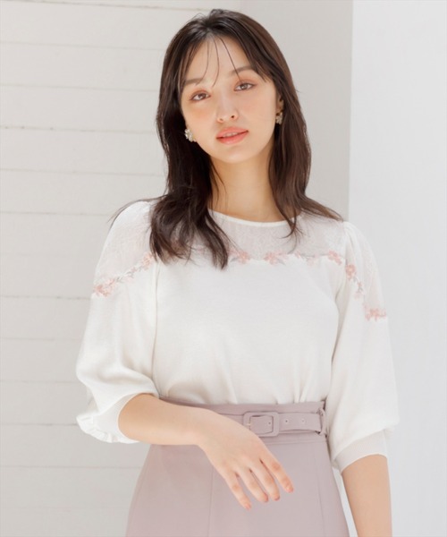 WILLSELECTION（ウィルセレクション）の「刺繍レースプルオーバー（Tシャツ/カットソー）」 - WEAR