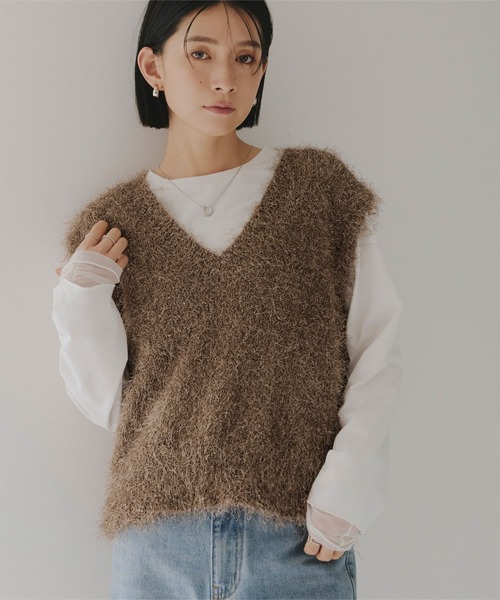 【セール/ブランド古着】ニットベスト（ベスト）｜titivate（ティティベイト）のファッション通販 - ZOZOUSED