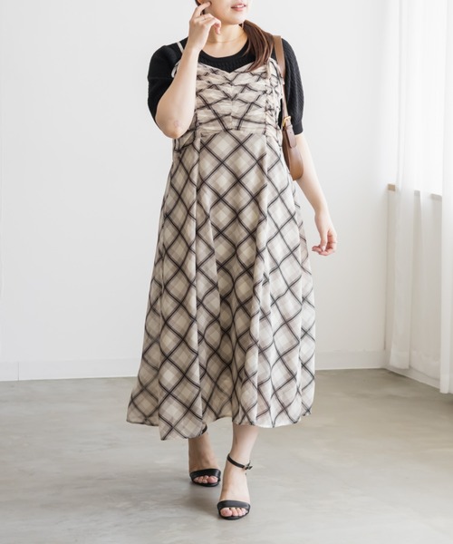 CLETTE（クレット）の「CLETTEオリジナルシフォンチェックキャミワンピース（ワンピース）」 - WEAR