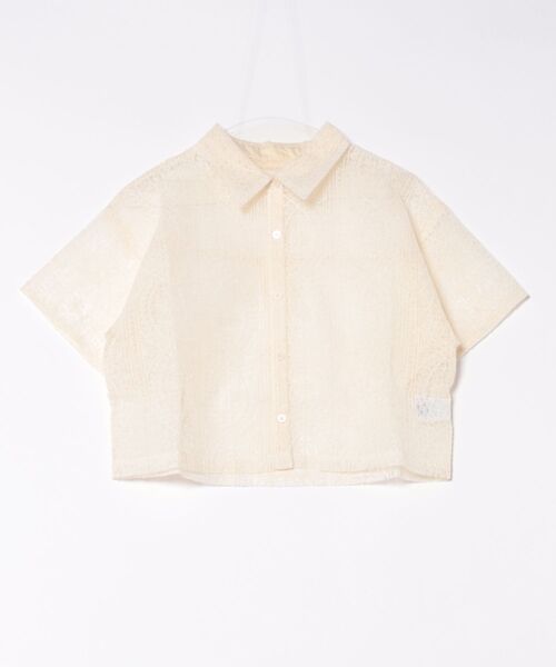 【MAGASIN DE MODE Onjna】(セットアップ対応) Lace half sleeve short shirt / レースハーフ ...