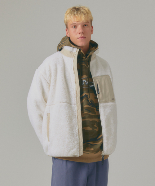 SHERPA FLEECE JACKET ivory