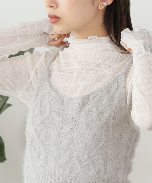 AO2（アオズ）の「Sheer Lace Inner Tops / シアーレースインナートップス（Tシャツ/カットソー）」 - WEAR