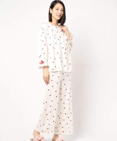 AMPHI（アンフィ）の「W'BASIC/りんご柄プリント パジャマ(セットアップ)（ルームウェア/パジャマ）」 - WEAR