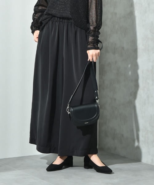 INTERPLANET（インタープラネット）の「サテンギャザーワイドパンツ（その他パンツ）」 - WEAR