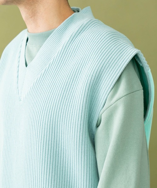 UNITED TOKYO（ユナイテッドトウキョウ）の「バイカラーオーバーサイズニットベスト/ビックシルエット（ベスト）」 - WEAR